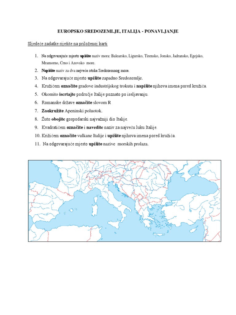 Europsko Sredozemlje, Italija - Ponavljanje | PDF