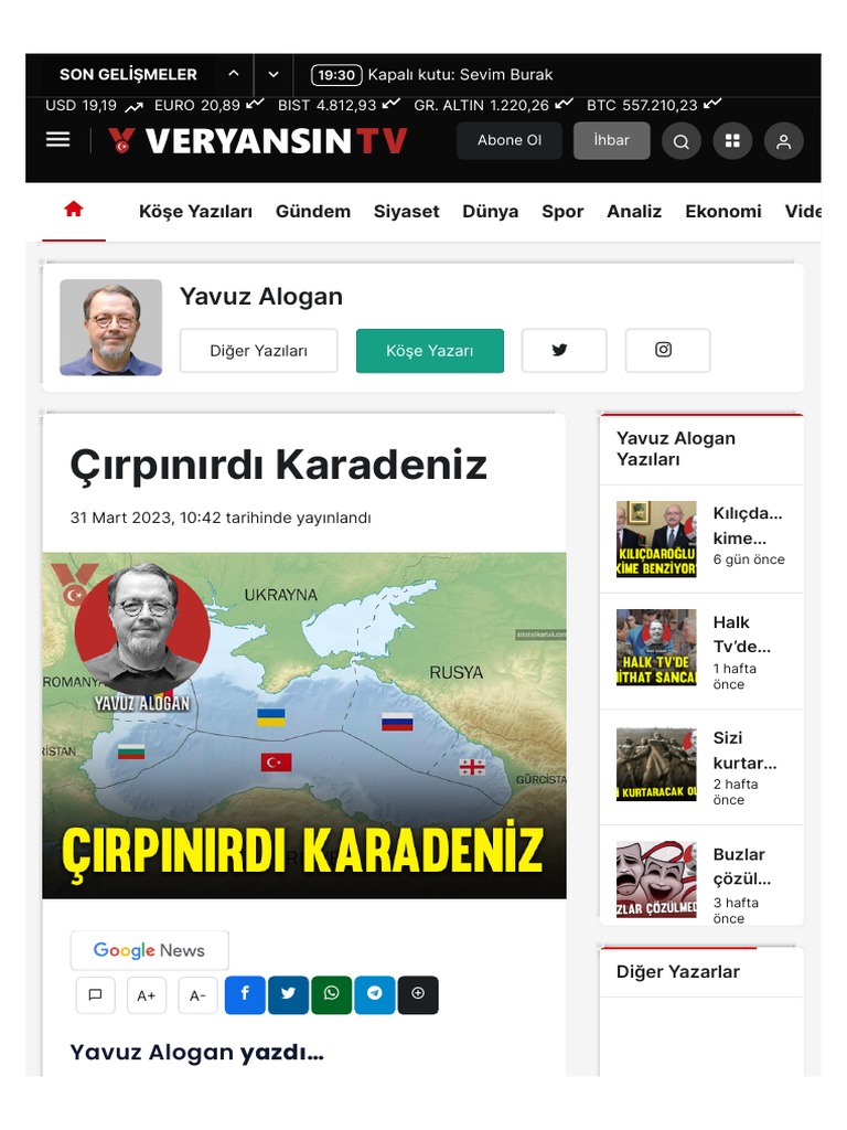 Çırpınırdı Karadeniz: Yavuz Alogan | PDF