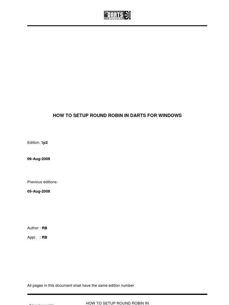 How To Setup Round Robin in Darts For Windows: Edition: 1p2 | Download ...