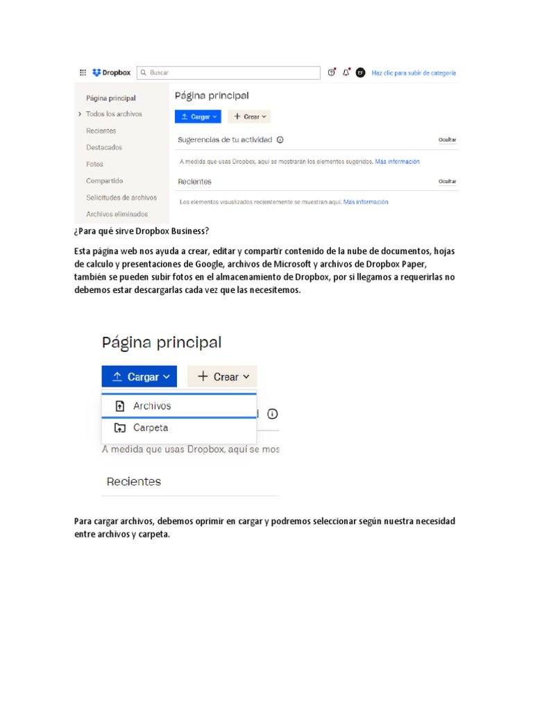 Para Qué Sirve Dropbox Business | PDF