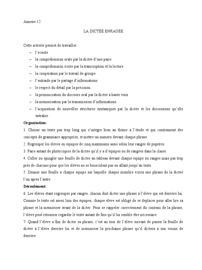 Anexe - La Dictee | PDF | Phrase