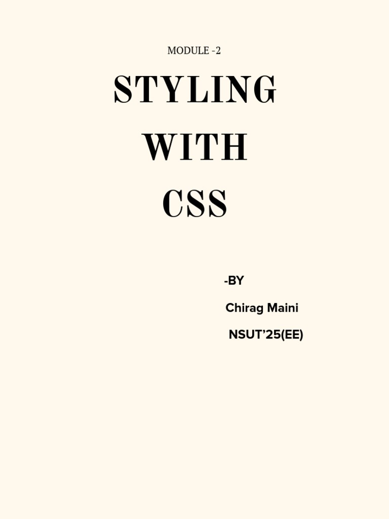 Styling With CSS | PDF | Html Element | Hypertext