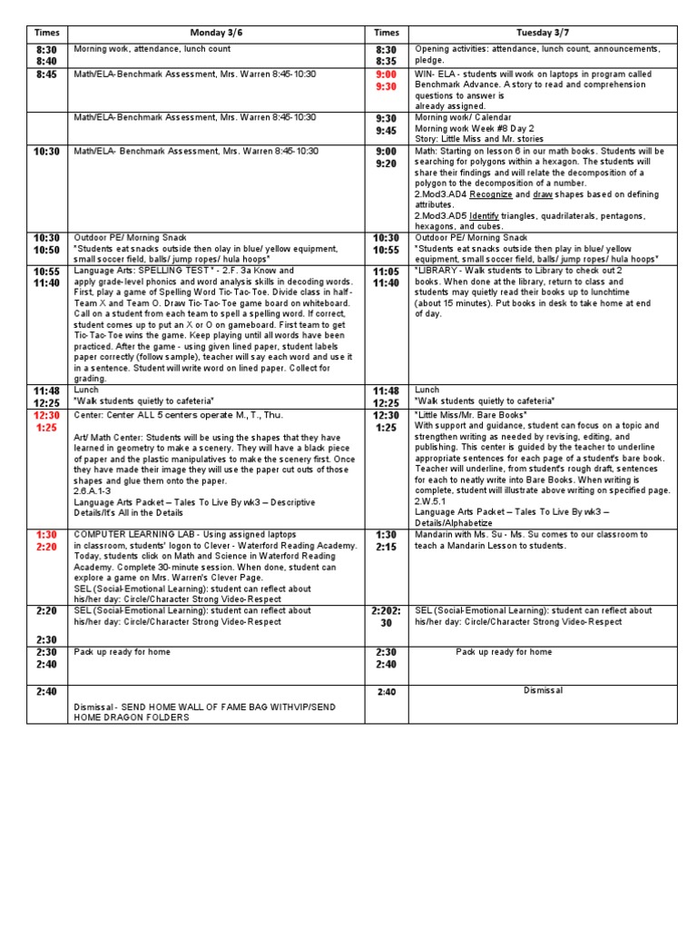 Lesson Plans For 3-6 3-10 | PDF