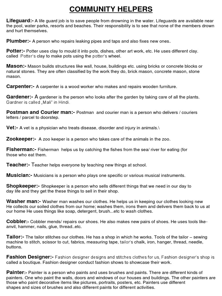 Nursery - Community Helpers | PDF | Dentistry