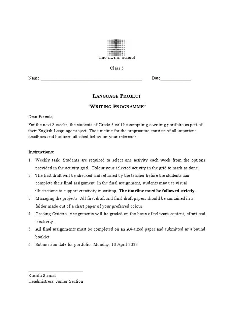 Writing Programme 2023-1 | PDF