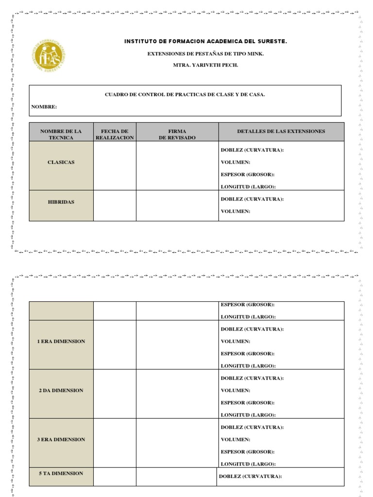Cuadro de Control de Practicas | PDF