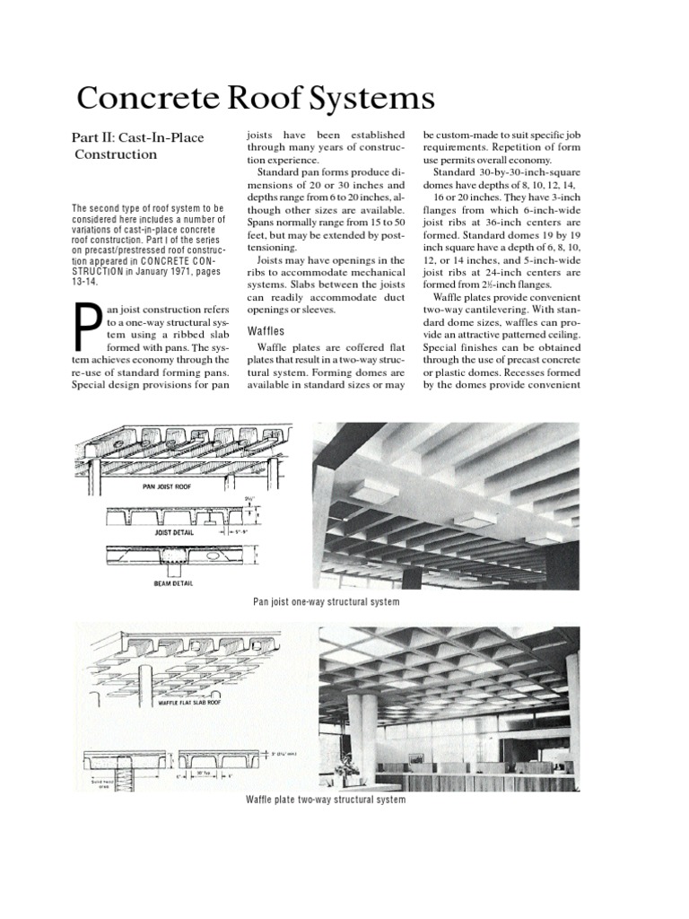 Concrete Roofing & Deck Systems | PDF | Column | Framing (Construction)