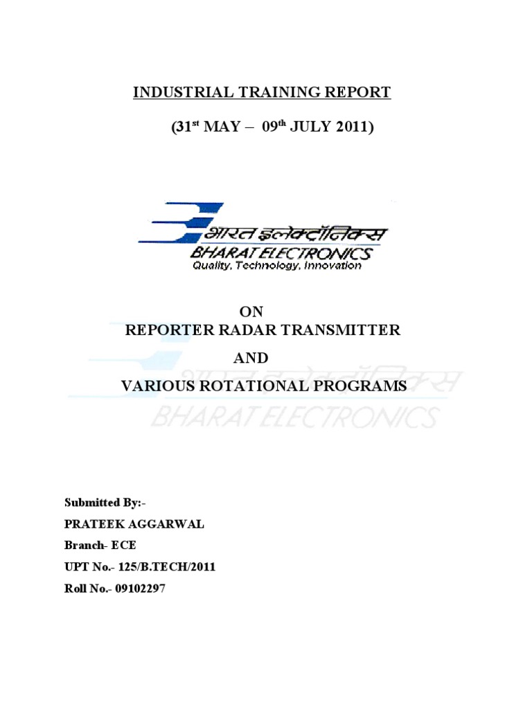 Reporter Radar Transmitter Training Report | PDF | Radar | Transmitter