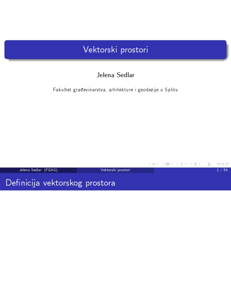 Vektorski Prostori: Jelena Sedlar | PDF