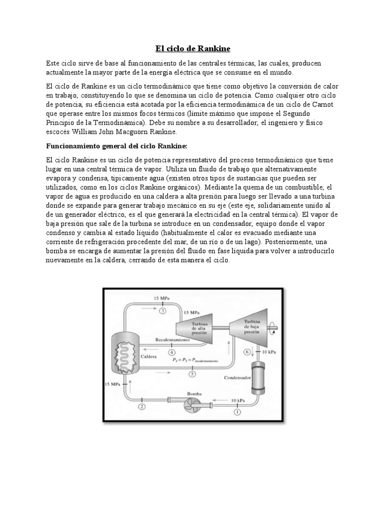 El Ciclo de Rankine | PDF | Termodinámica | Química Física