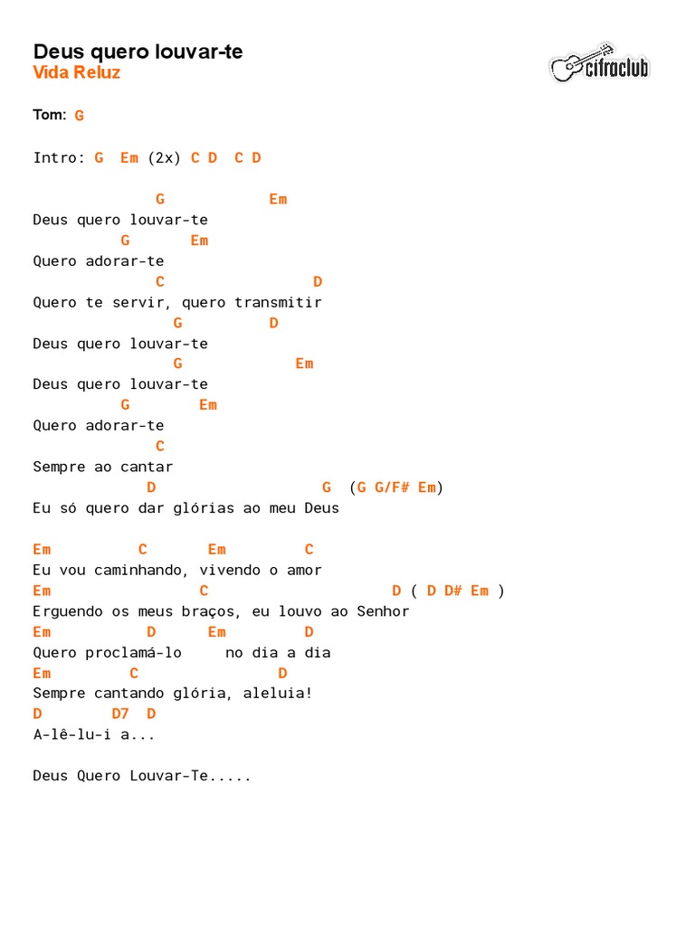 Deus Quero Louvar-Te | PDF