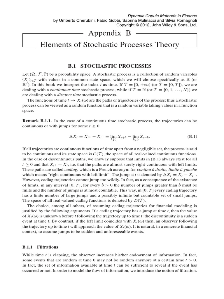 Dynamic Copula Methods in Finance - 2011 - Cherubini - Appendix B Elements of Stochastic ...