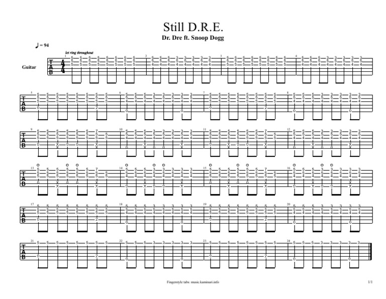Dr. Dre Ft. Snoop Dogg - Still D.R.E. (Music - Kaminari.info) | PDF | African American Music ...