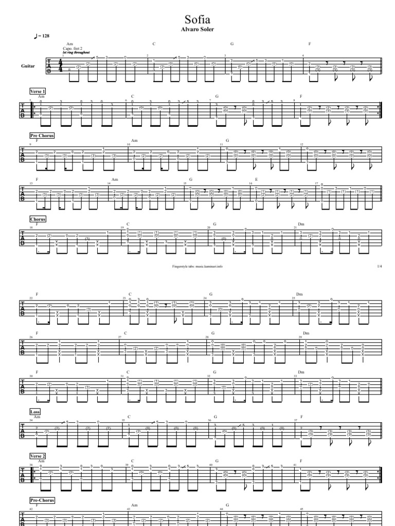 Alvaro Soler - Sofia (Music - Kaminari.info) | PDF | European Musical ...