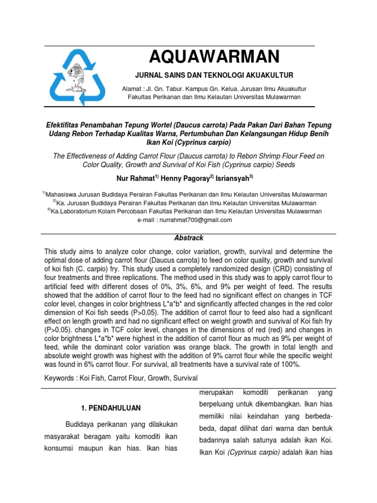 Jurnal Rahmatt | PDF | Fish | Fish And Humans