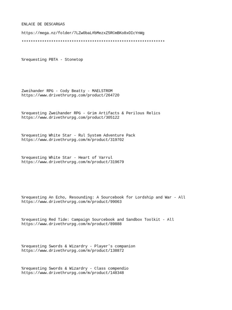 TROVE Request | PDF | Tabletop Games | Role Playing Games