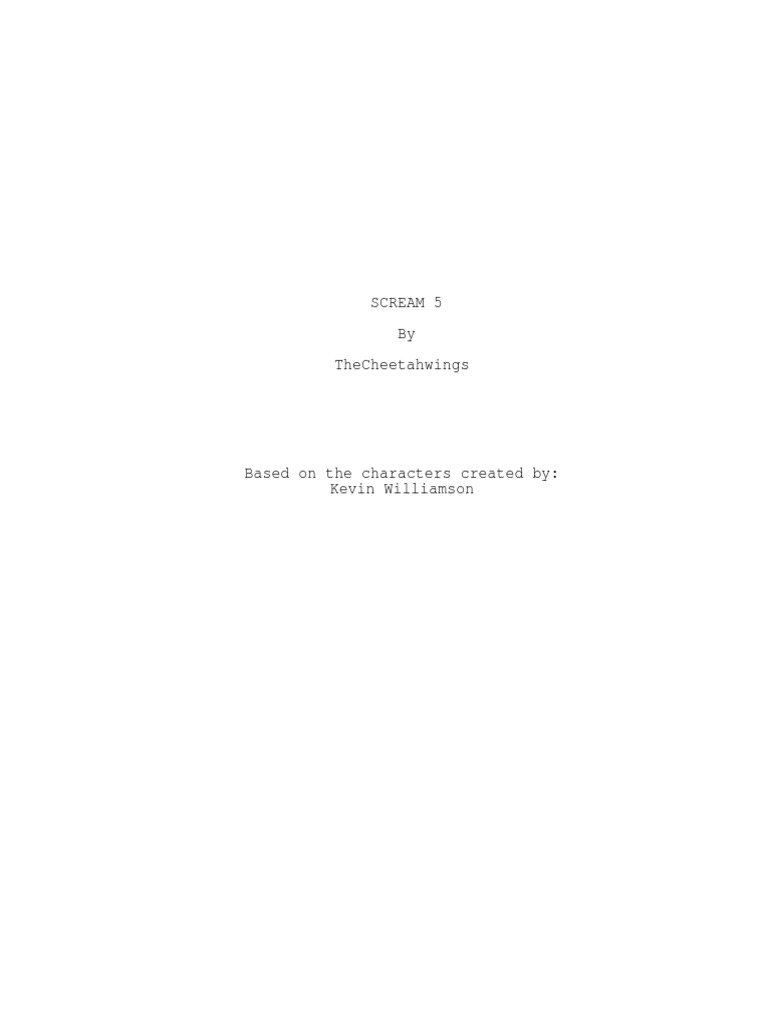 "Scream 5 Script: Opening Scene" | PDF