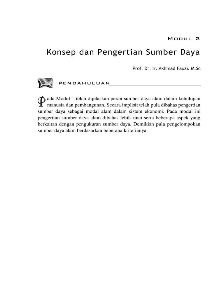 Modul 2 - Konsep Dan Pengertian Sumber Daya | PDF