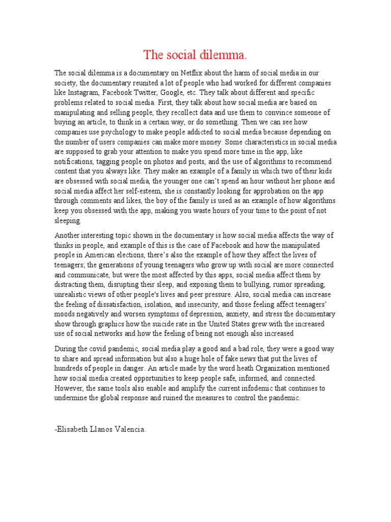 Te Social Dilemma | PDF | Social Media | Popular Culture & Media Studies