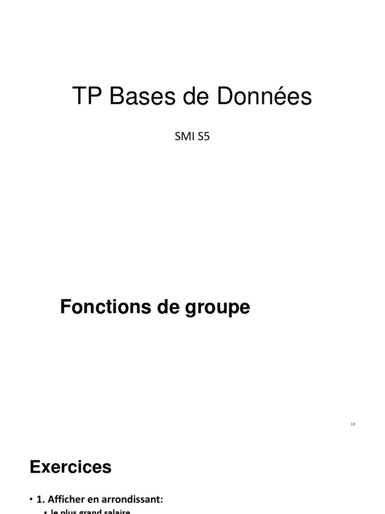 TP Partie3 BD SQL | PDF | Salaires | Échecs
