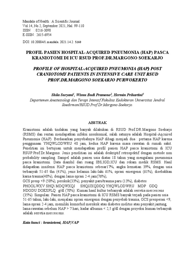 Profile Pasien Hap | PDF