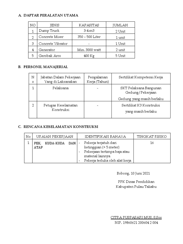 Tabel Dokumen Peralatanmanagerial | PDF