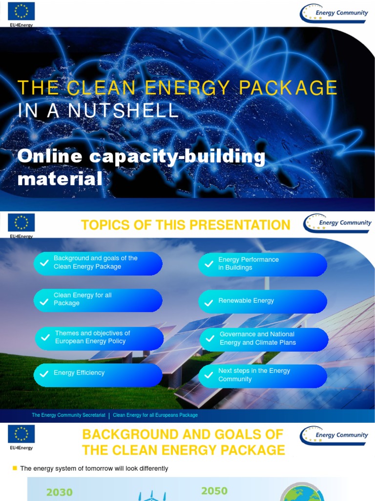 Elearning Clean Energy Package 032020 Pdf Sustainable Energy