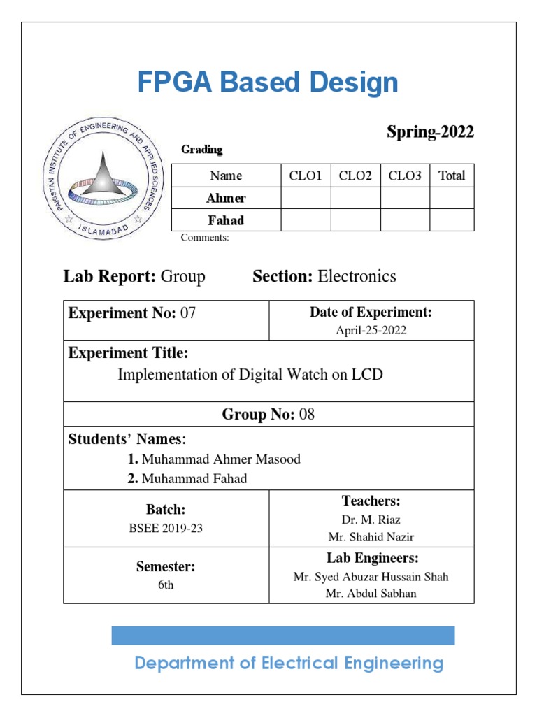 FPGA Lab 07 | PDF | Digital Electronics | Information And Communications Technology