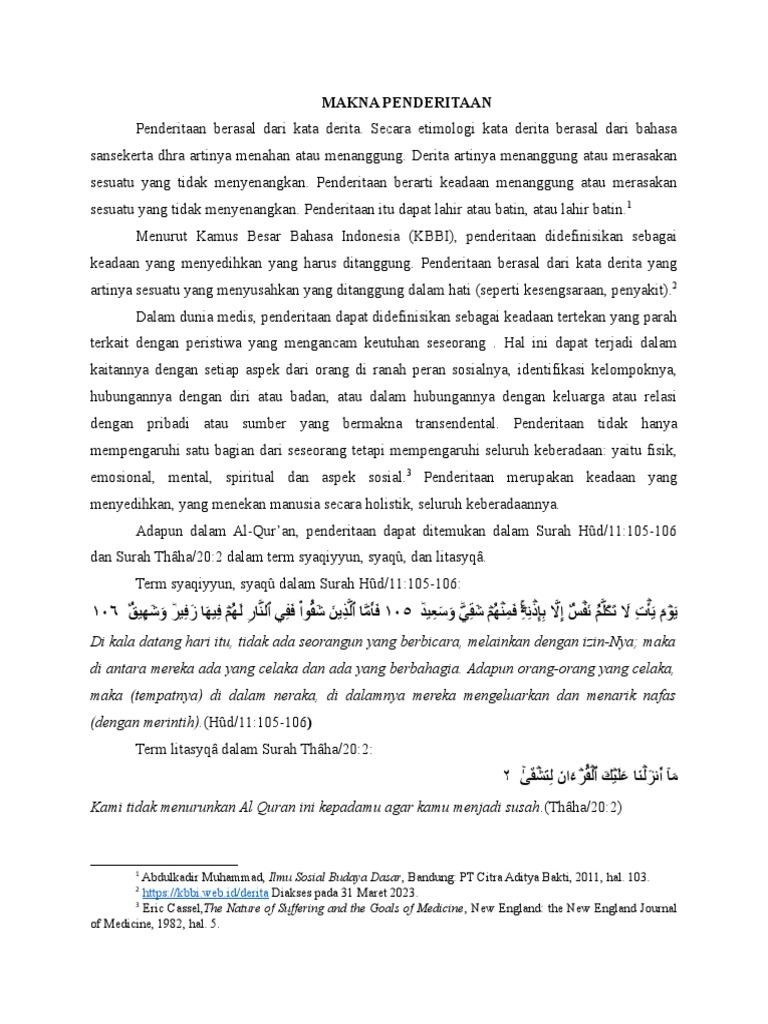 Arti Menderita Dalam Al-Misbah | PDF