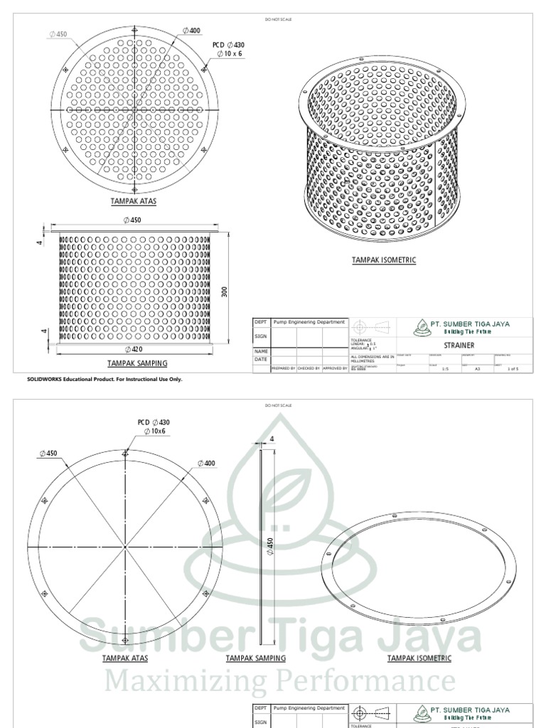 400 PCD 430 10 X 6: Tampak Atas | PDF | Technical Drawing