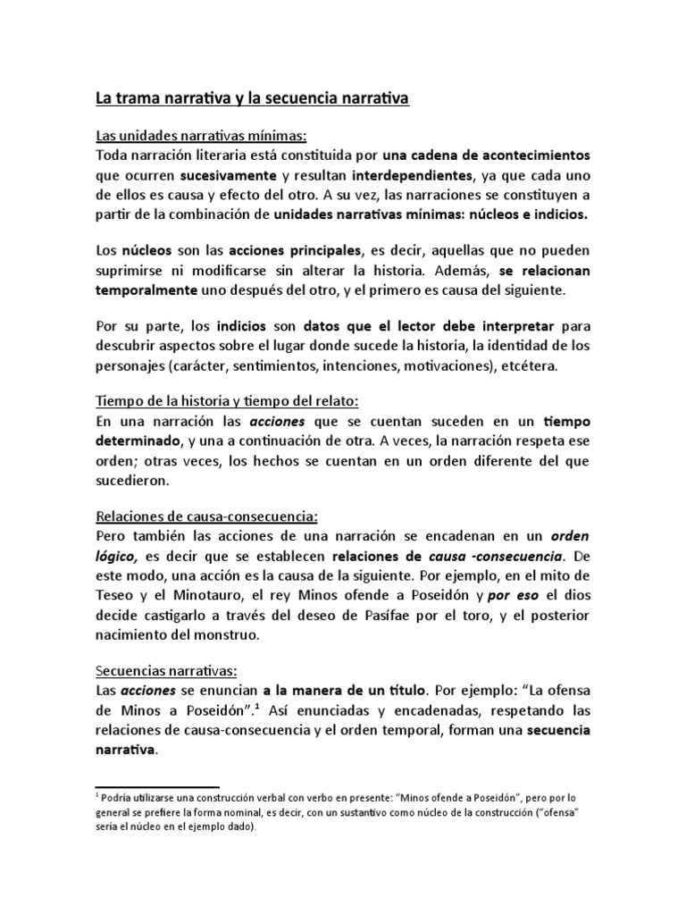 Trama y Secuencia Narrativa Explicadas | PDF | Narración | Minotauro