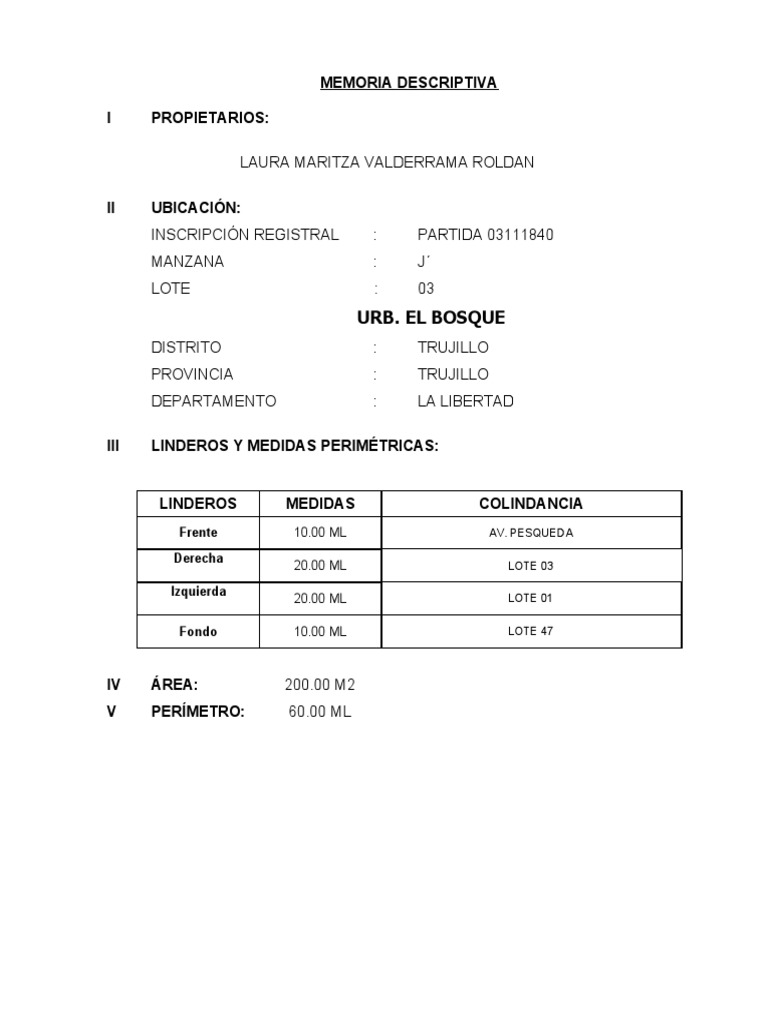Memoria Descriptiva Arquitectura | PDF | Fundación (Ingeniería) | Bienes raíces