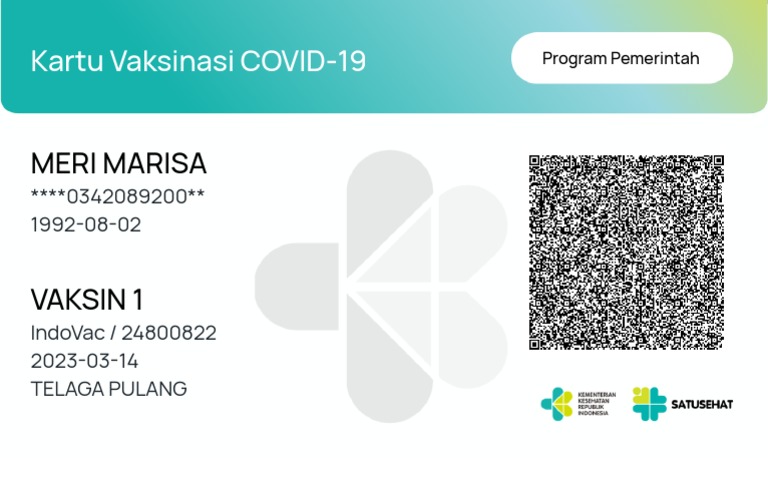 Kartu Vaksinasi COVID-19 Meri Marisa | PDF