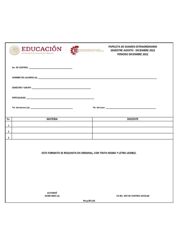 Papeletas Extraordinarios Dic 2022 | PDF