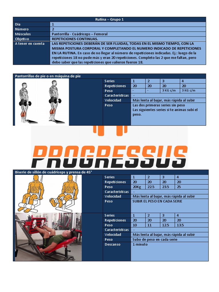 Rutina 2.1 | PDF | Entrenamiento con pesas | Anatomía humana