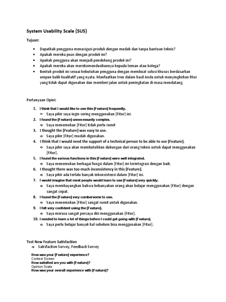 System Usability Scale (SUS) | PDF