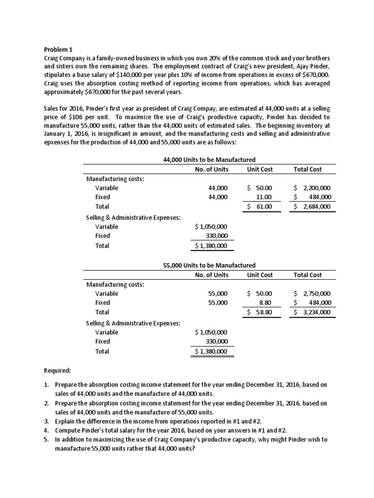 Exercises Variable Costing | PDF | Economies | Business Exercises Variable Costing | PDF | Economies | Business
