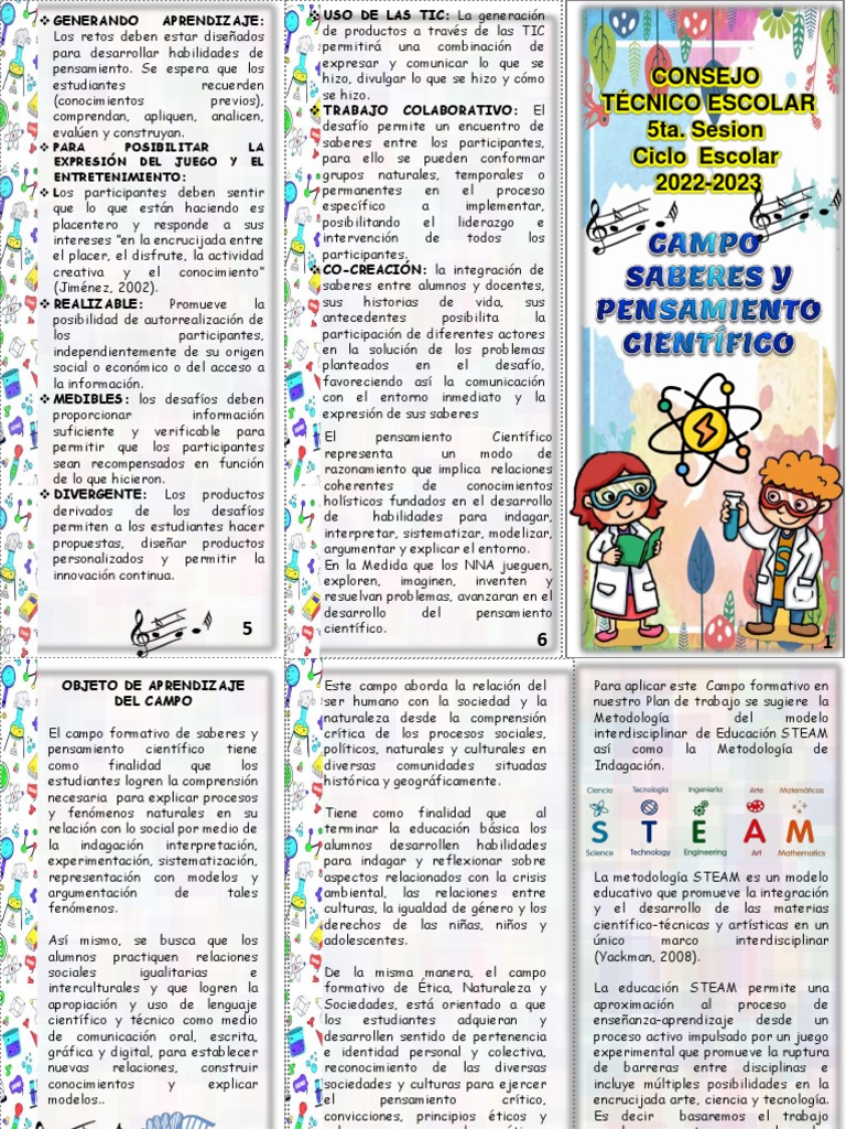 Triptico Campo Saberes y Pensamiento Cientifico | Descargar gratis PDF ...