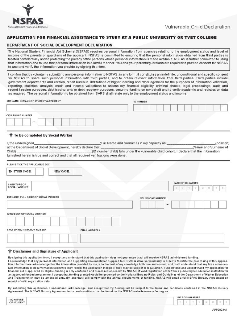 Vulnerable Child Declaration (Approved Document) | PDF | Student ...