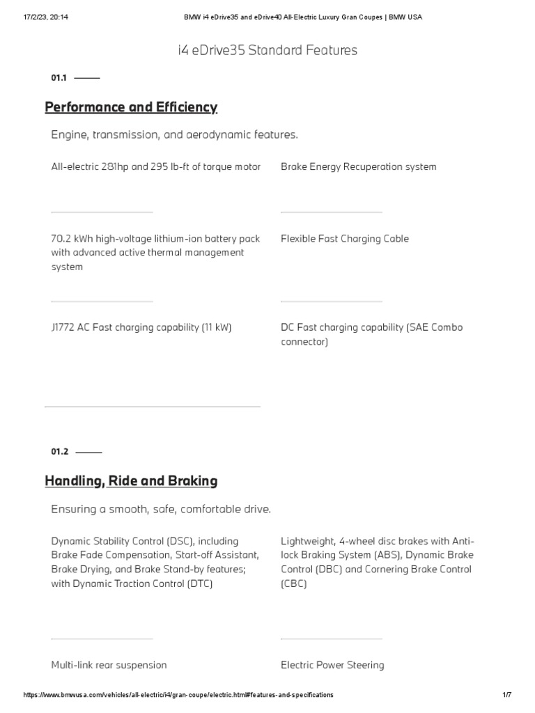 BMW I4 Edrive35 and Edrive40 All-Electric Luxury Gran Coupes - BMW USA | PDF | Motor Vehicle ...