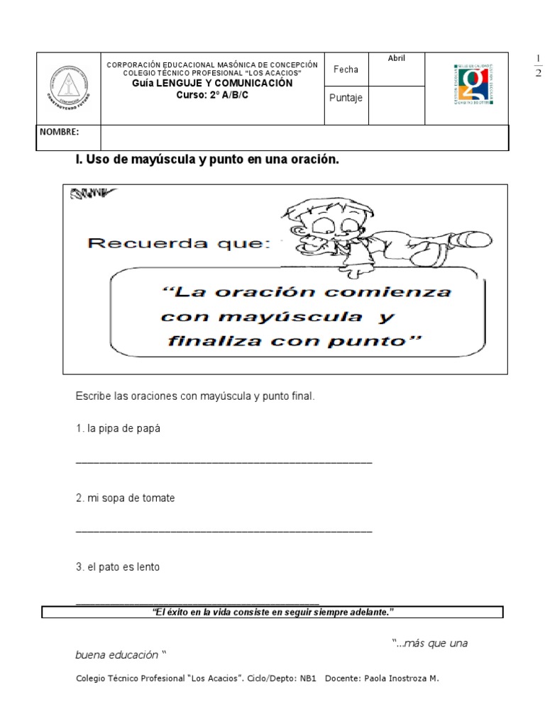 Guía Lenguaje 2do Basico | PDF