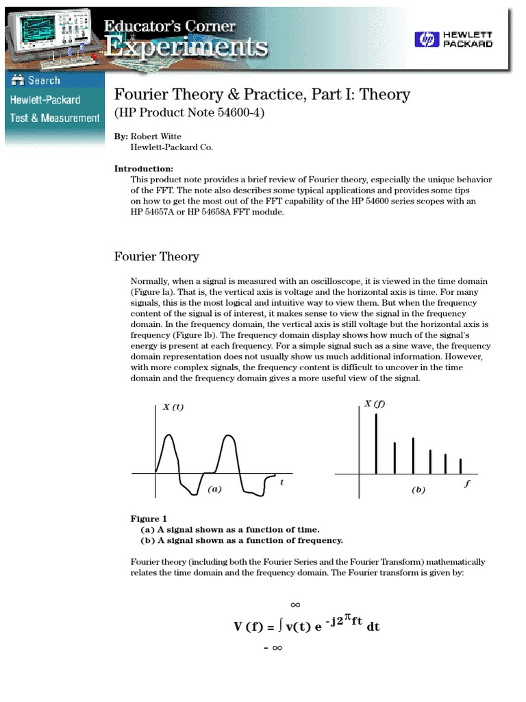 Fourier Theory & Practice, Part I: Theory: (HP Product Note 54600-4) | PDF | Discrete Fourier ...