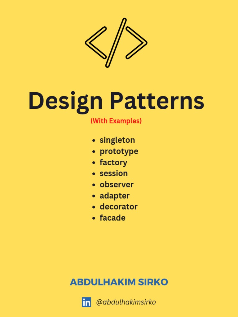 Design Patterns Abdulhakim Sirko Pdf Class Computer Programming Method Computer