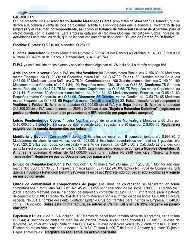 Registre en Realizable en Activo Corriente | PDF | Factura | Contabilidad