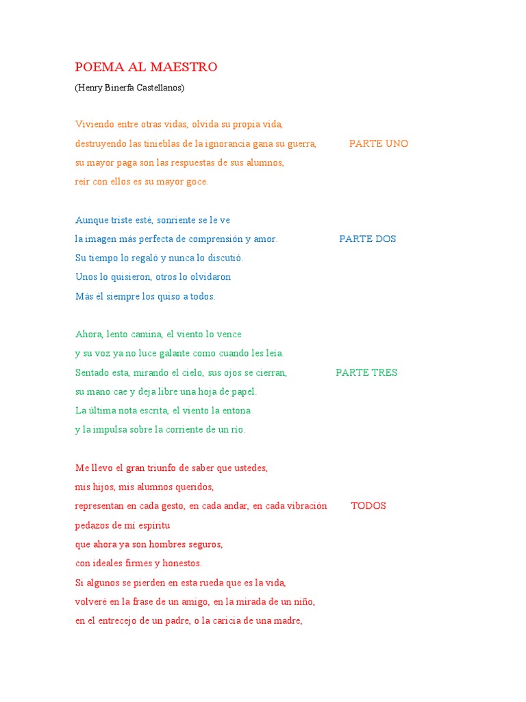 Poema Al Maestro-Act | PDF