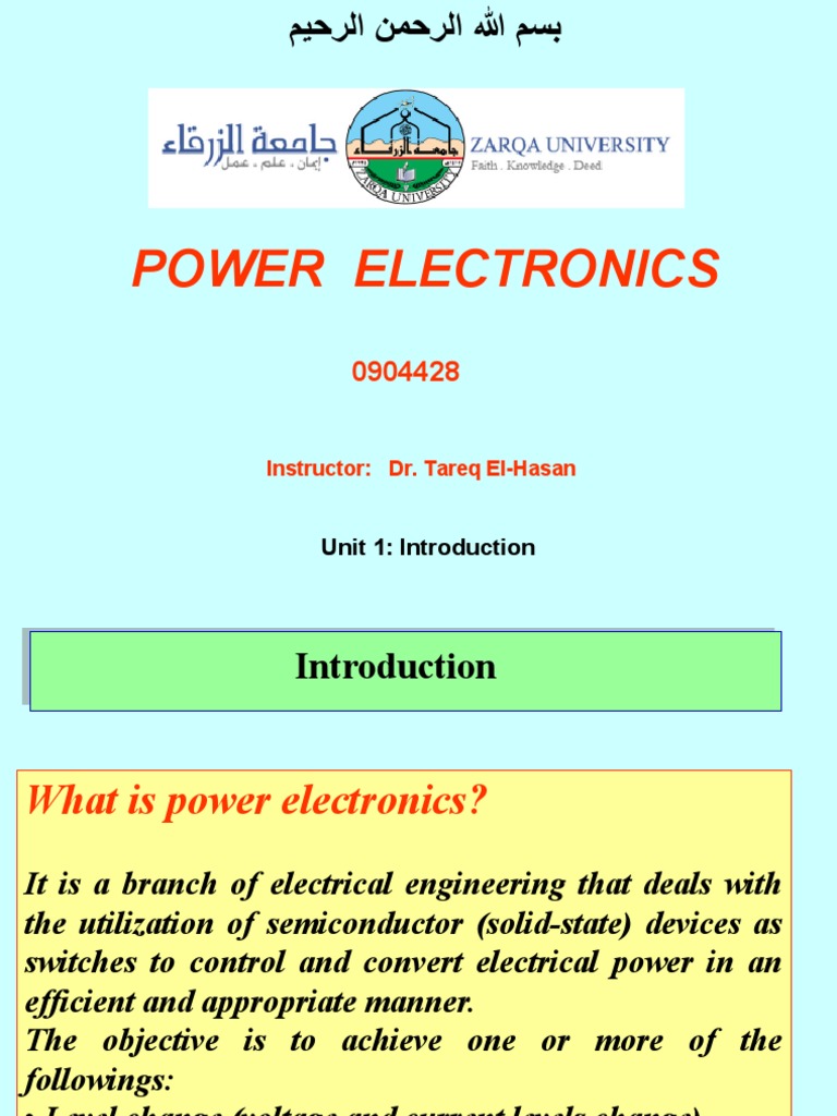 Unit 1 | PDF | Power Electronics | Electric Power System