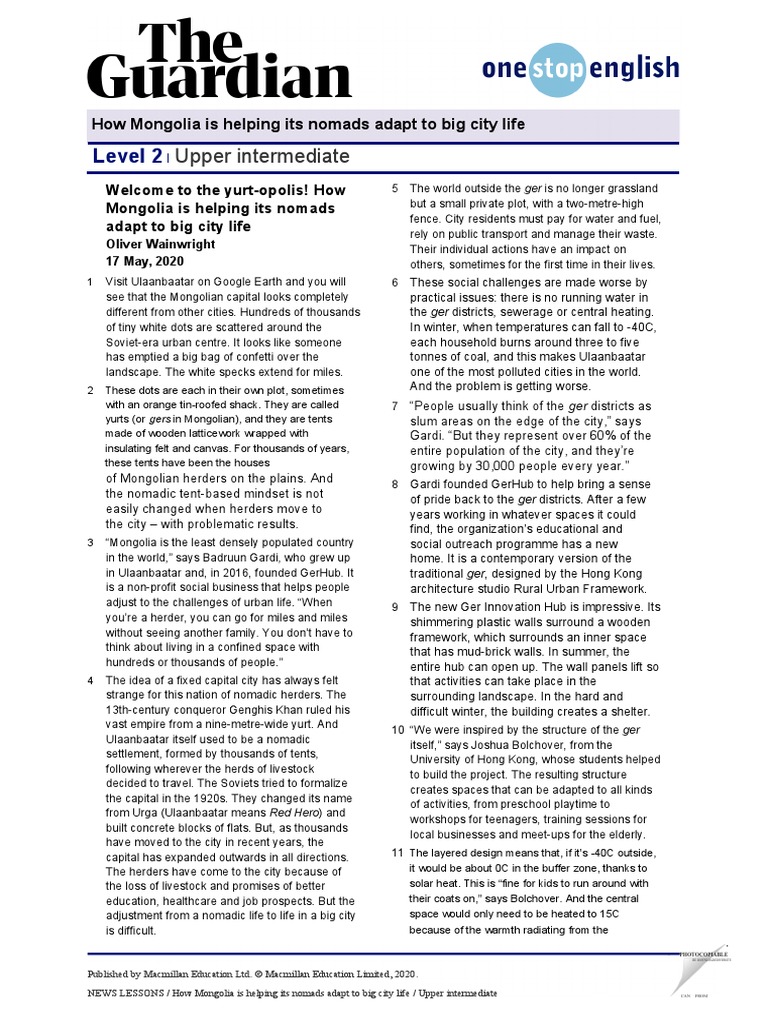 Upper Intermediate: Level 2 | Download Free PDF | Mongolia