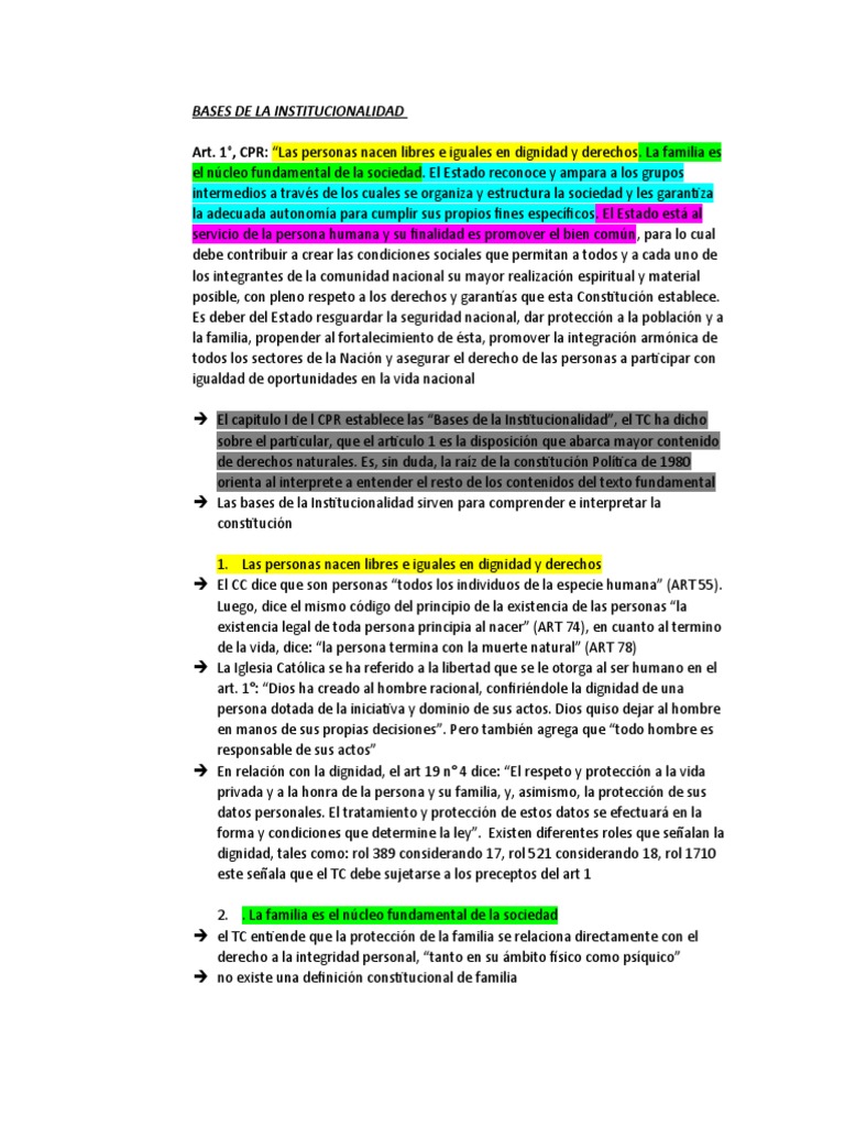 Bases de La Institucionalidad | PDF | Constitución | Estado (política)