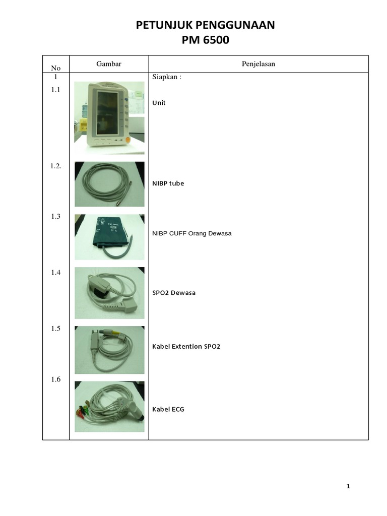 Panduan Penggunaan Monitor PM 6500 | PDF | Teknologi & Rekayasa