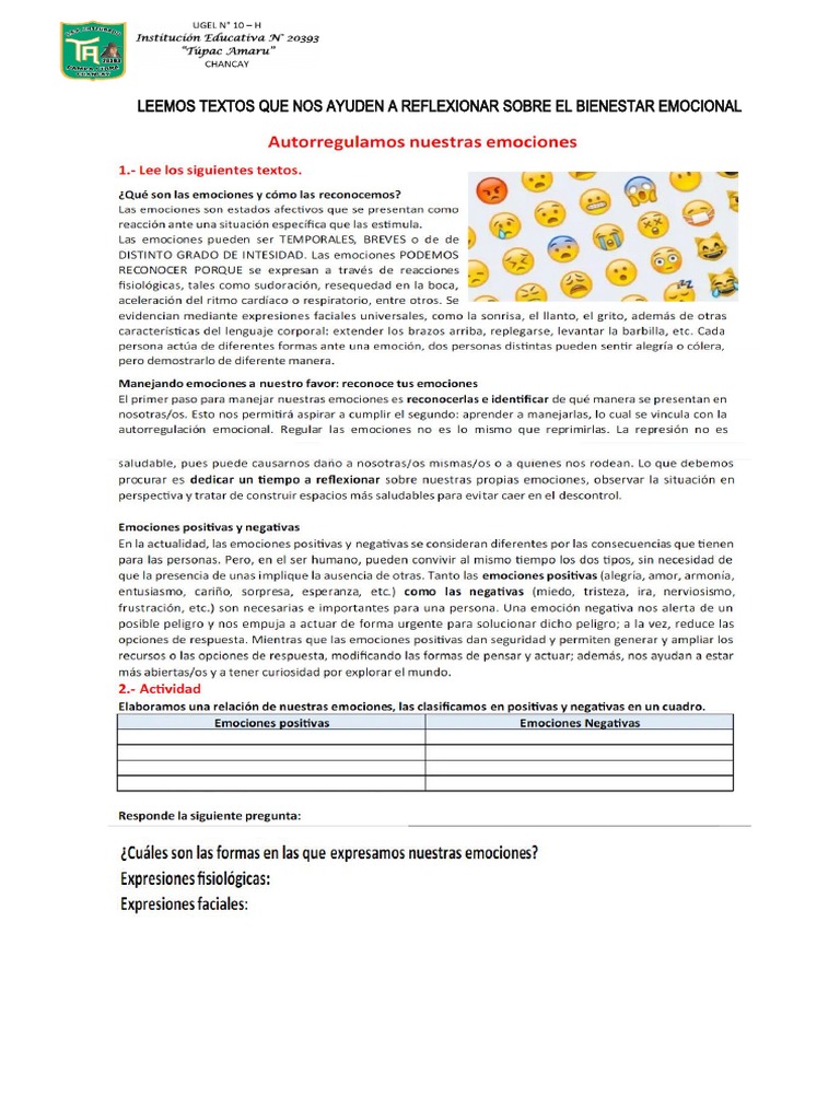 Lectura de Las Emociones | PDF